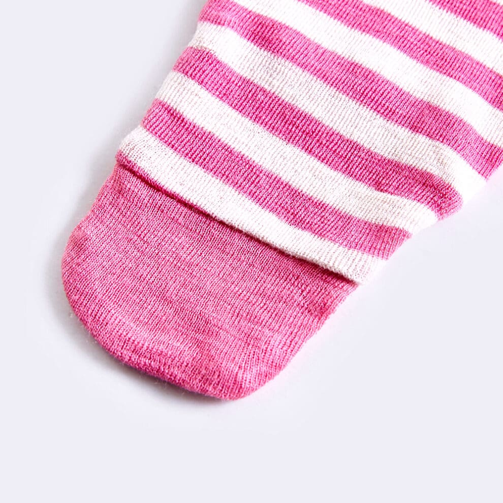 Merino Baby Merino Pant With Feet - Pink Stripe | C Stuart Brands